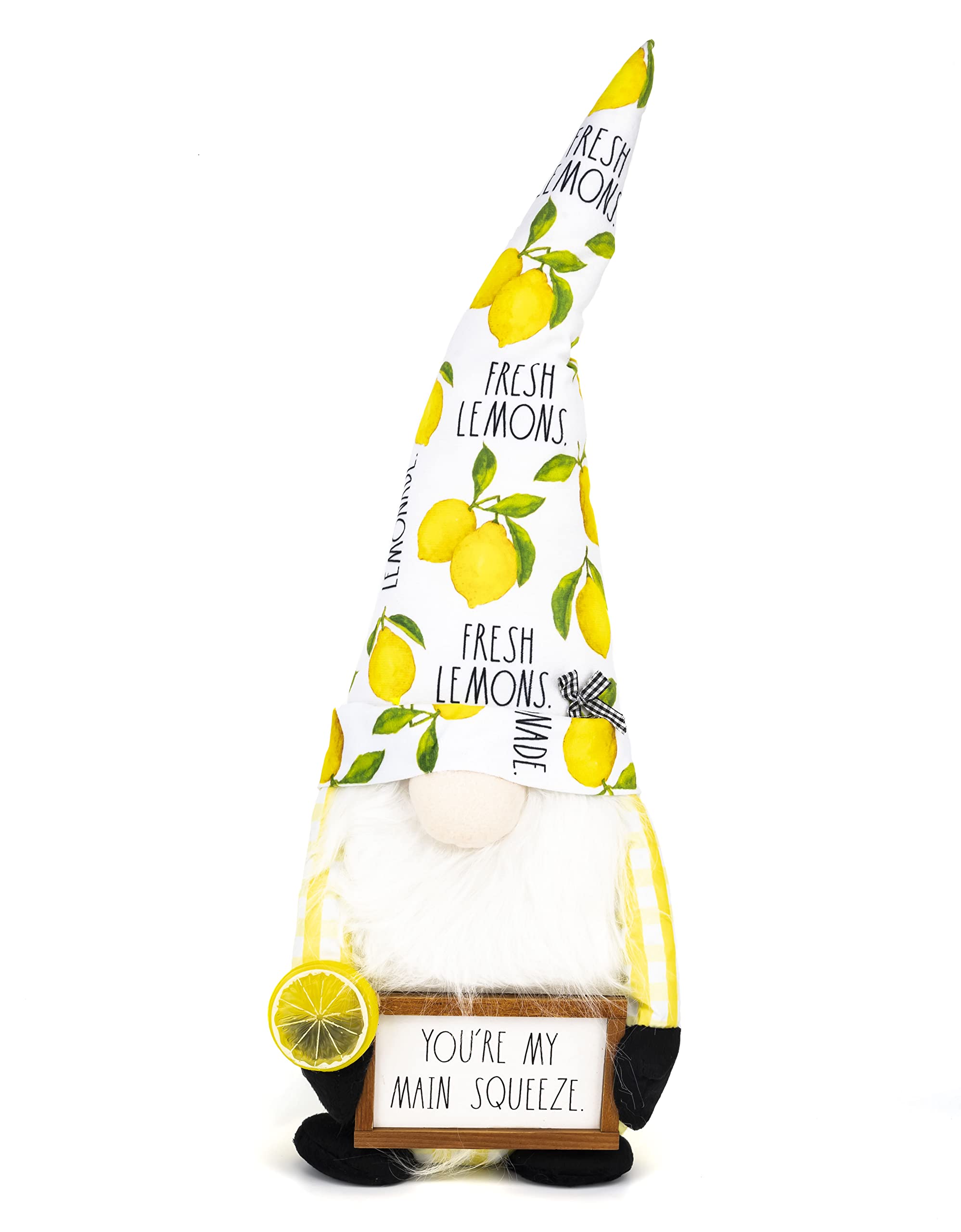 Amazon.com: Rae Dunn Lemonade Gnome - Lemon Theme Decoration for Home - Farmhouse Kitchen ...