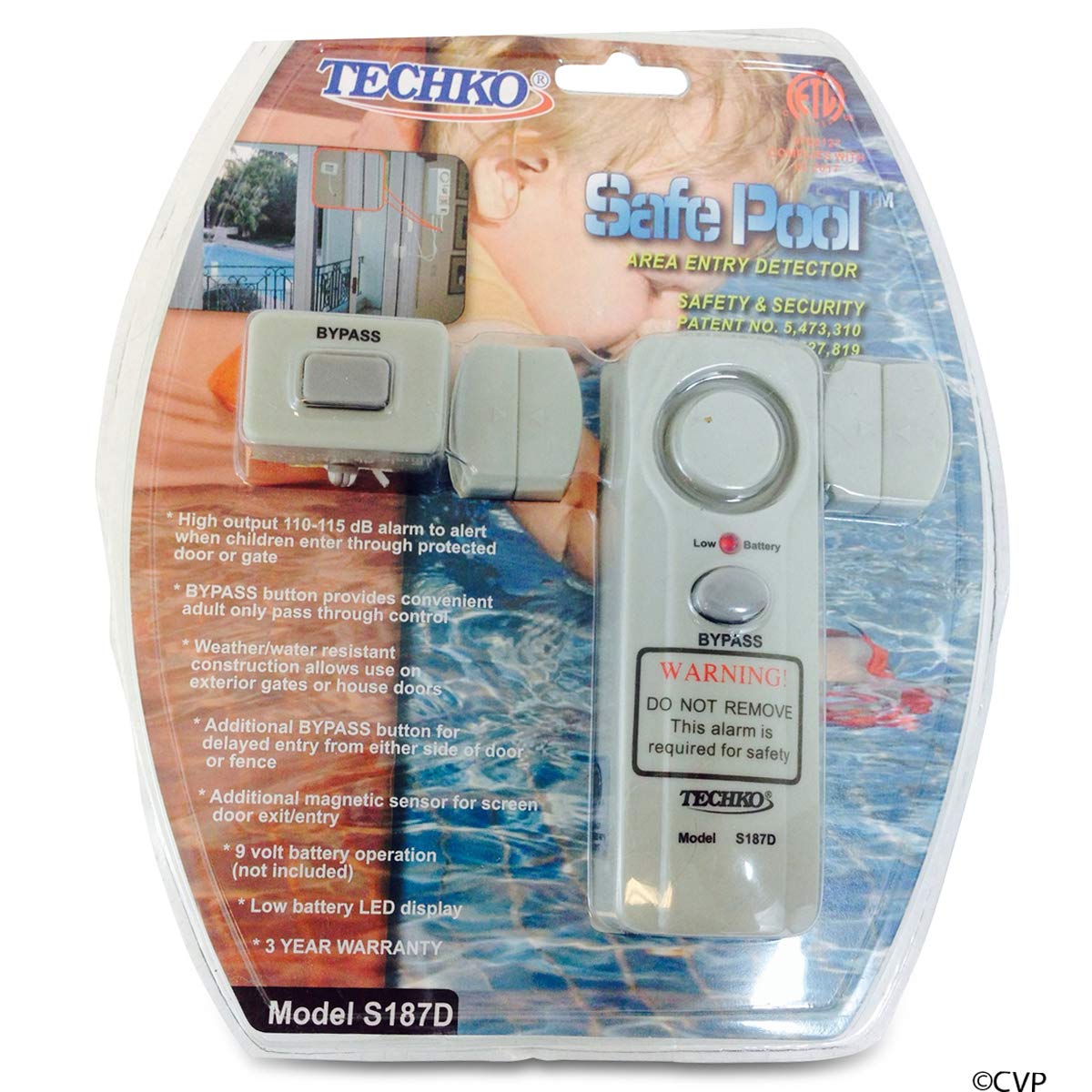 Techko Maid Inc S187D Safe Pool Alarm with Magnetic Sensor and Bypass ...