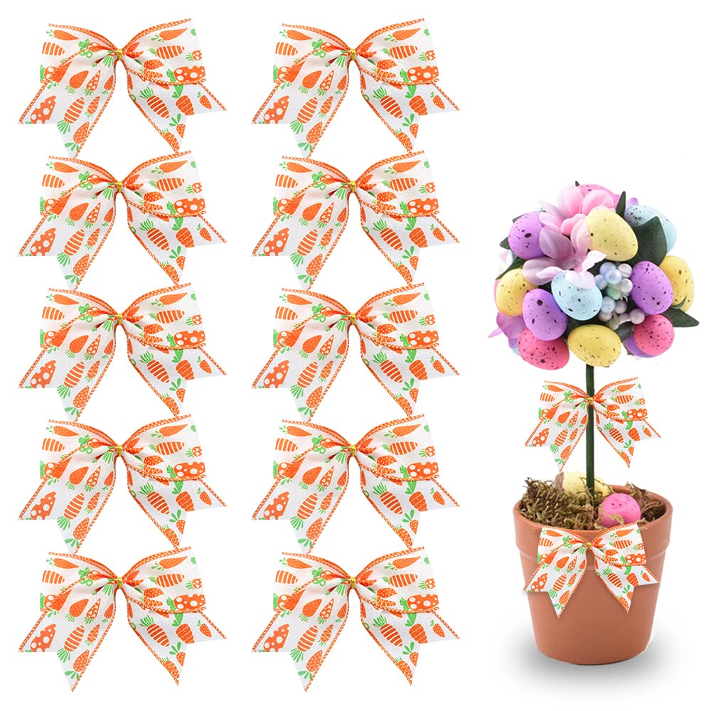 Amazon.com: Hying 10 Pieces Easter Bows for Wreath, Happy Easter Wreath ...
