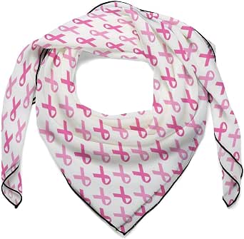 BESCHOC Breast Cancer Pink Ribbons Awareness Silk Like Head Scarf for ...