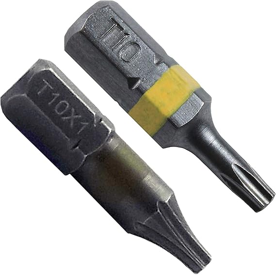 T10 (T-10) Torx/Star Driver Bit - Color Coded 1" Drive Bit for Screws ...