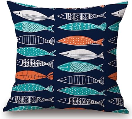 Amazon.com: Tropical Fish Ornamental Fish Linen Square Throw Pillow ...