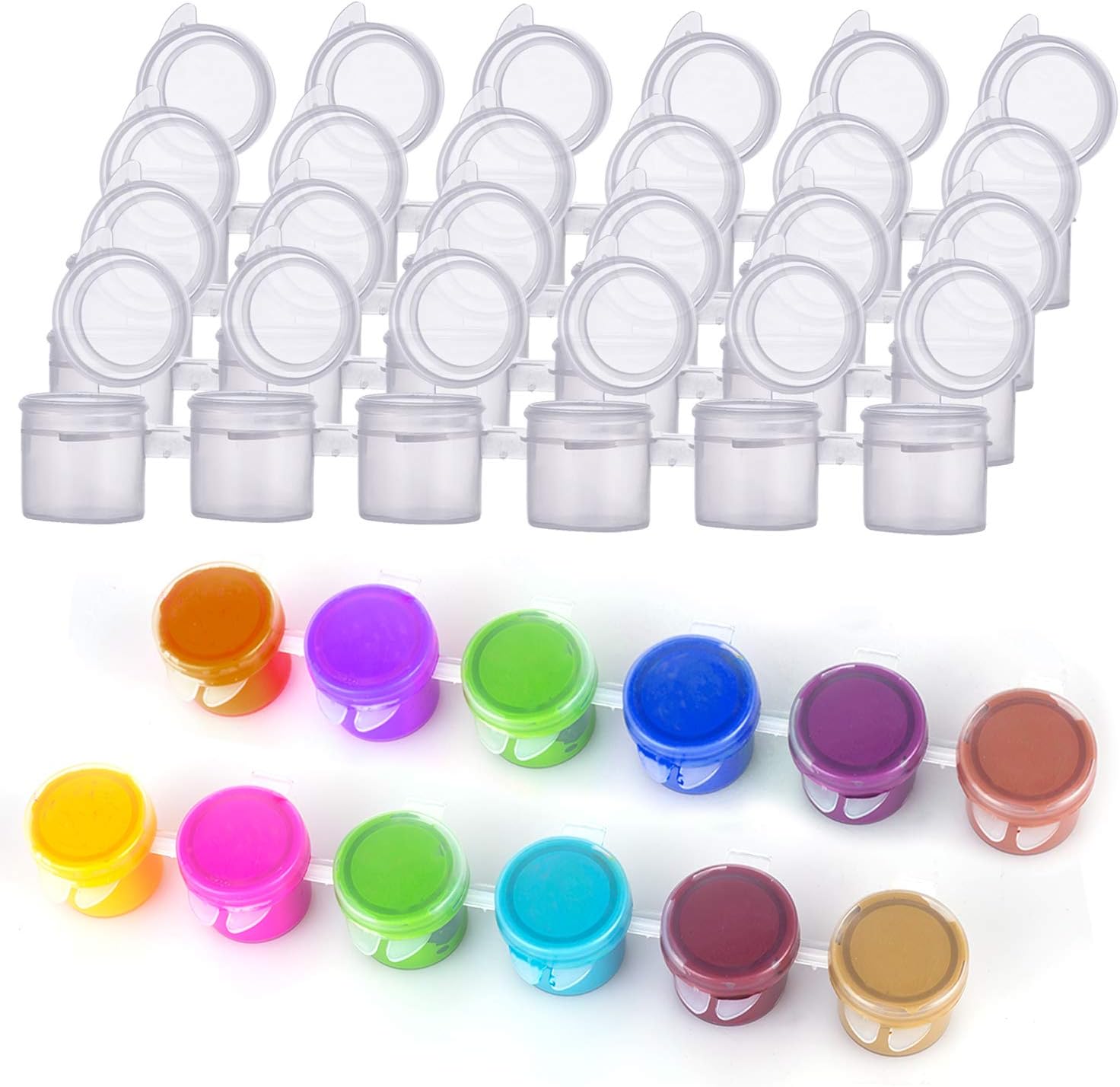 Amazon.com: Paint Pots Strips, 12 Strips 72 Pots 0.17Oz Mini Empty ...