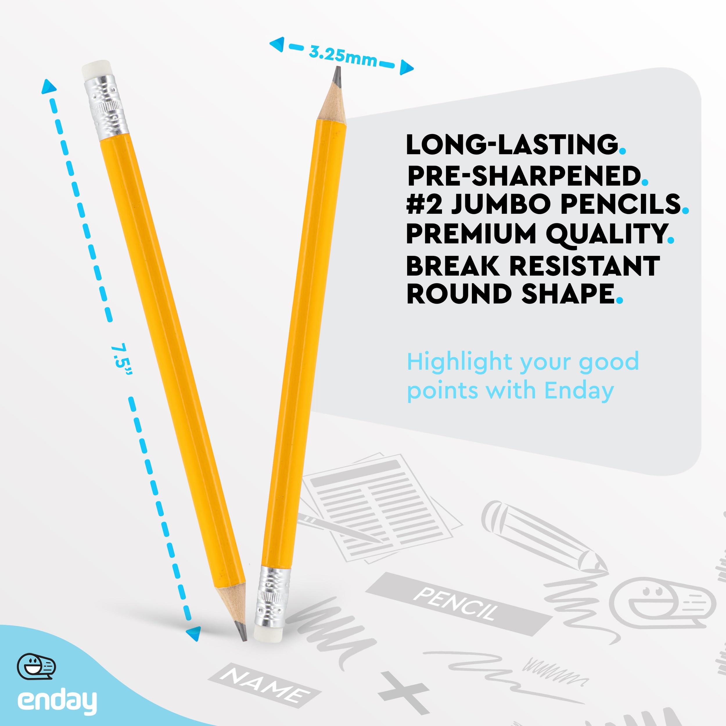 Snapklik.com : Enday Jumbo Pencils For Preschoolers (8 Pack) No 2 For ...