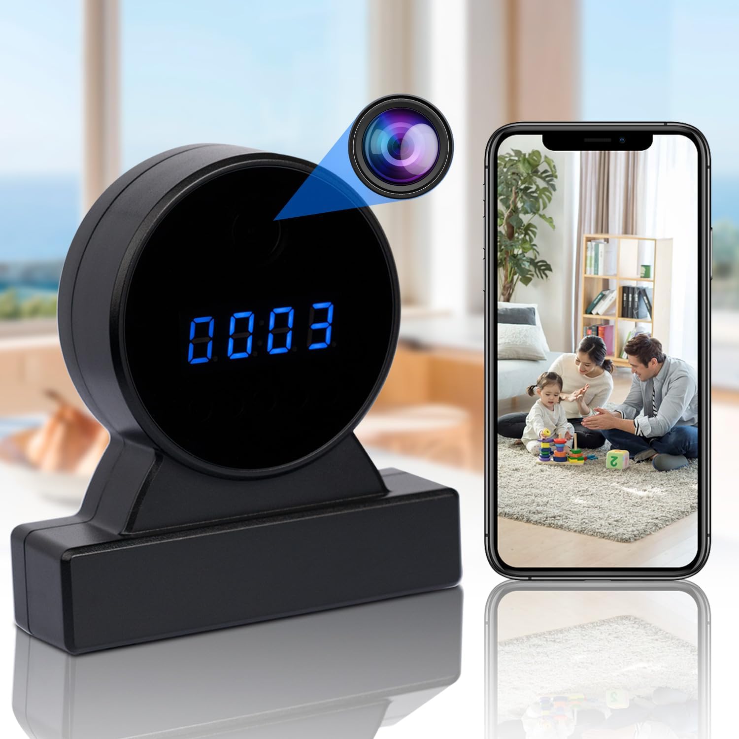 Amazon.com : LIBREFLY Full HD 1080P Camera Clock - WiFi Mini Discreet ...