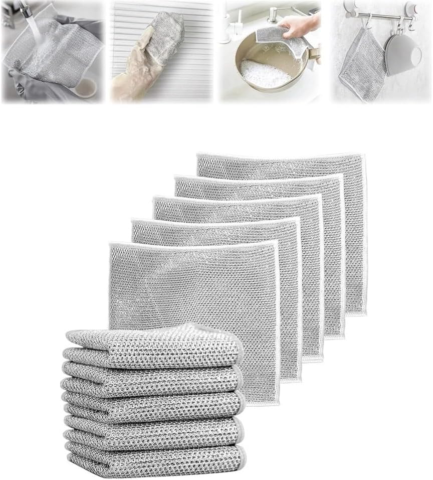 Amazon.com: Non-Scratch Wire Cleaning Cloths 10 Pack Multipurpose Wire ...