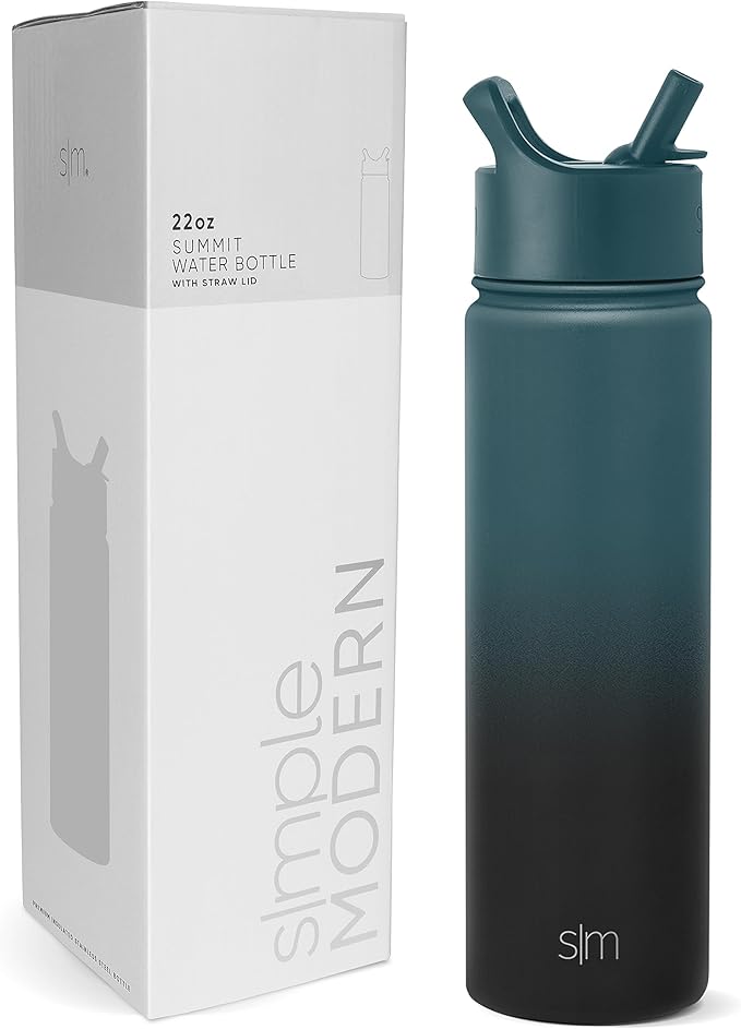 Amazon.com: Simple Modern Water Bottle with Straw Lid Vacuum Insulated ...