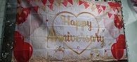 Amazon.com: Red Gold Anniversary Party Decorations Happy Anniversary ...