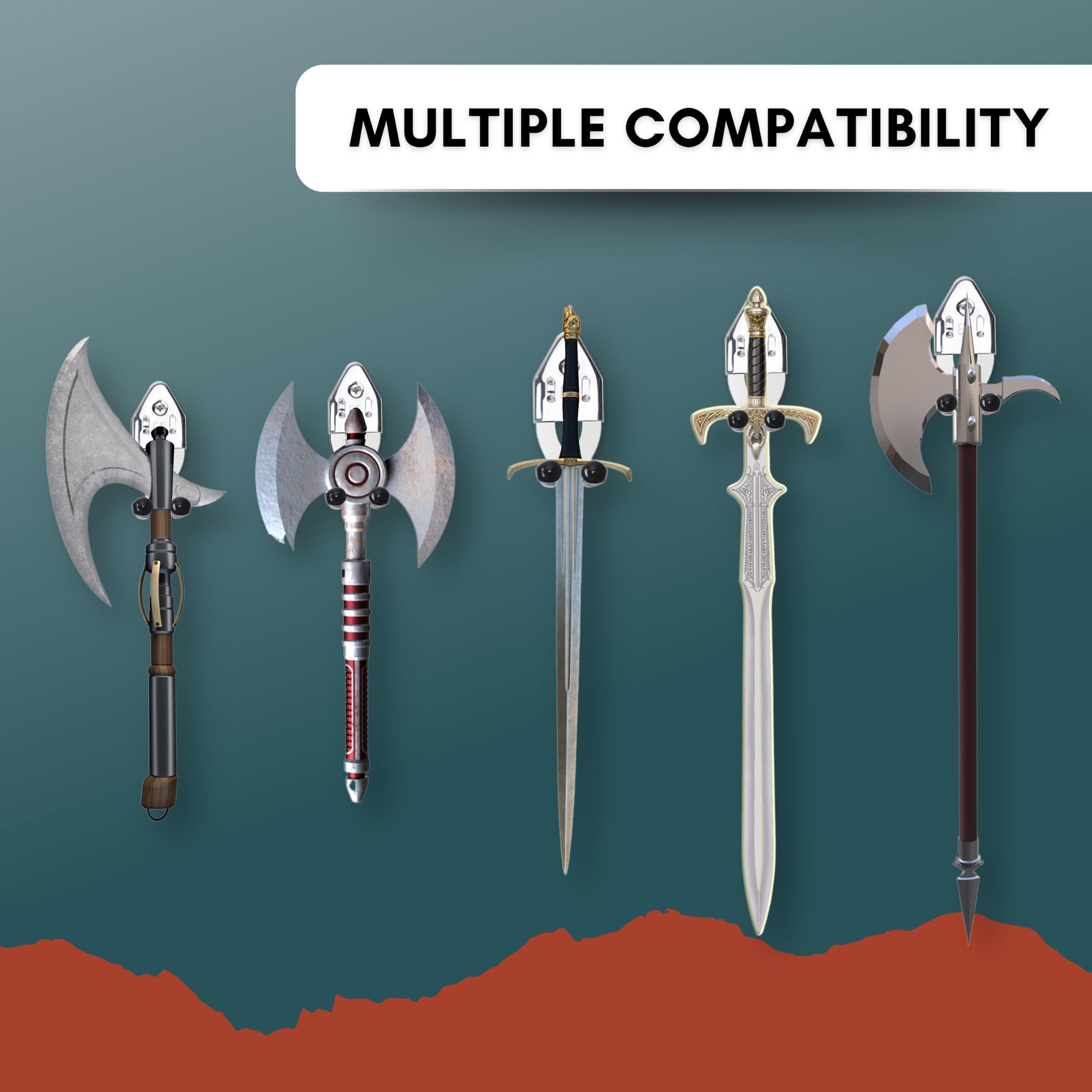 Snapklik.com : Eco-Fused 1x Vertical Sword Mount - Dagger Display Wall ...