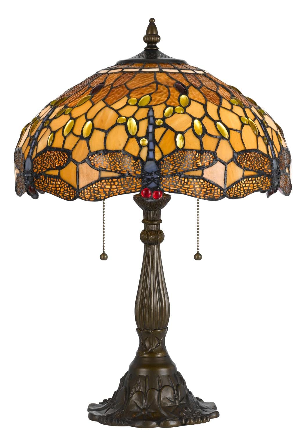 Cal Lighting Tiffany Lamp Tiffany Lamp Agate Amber Stained Glass Table