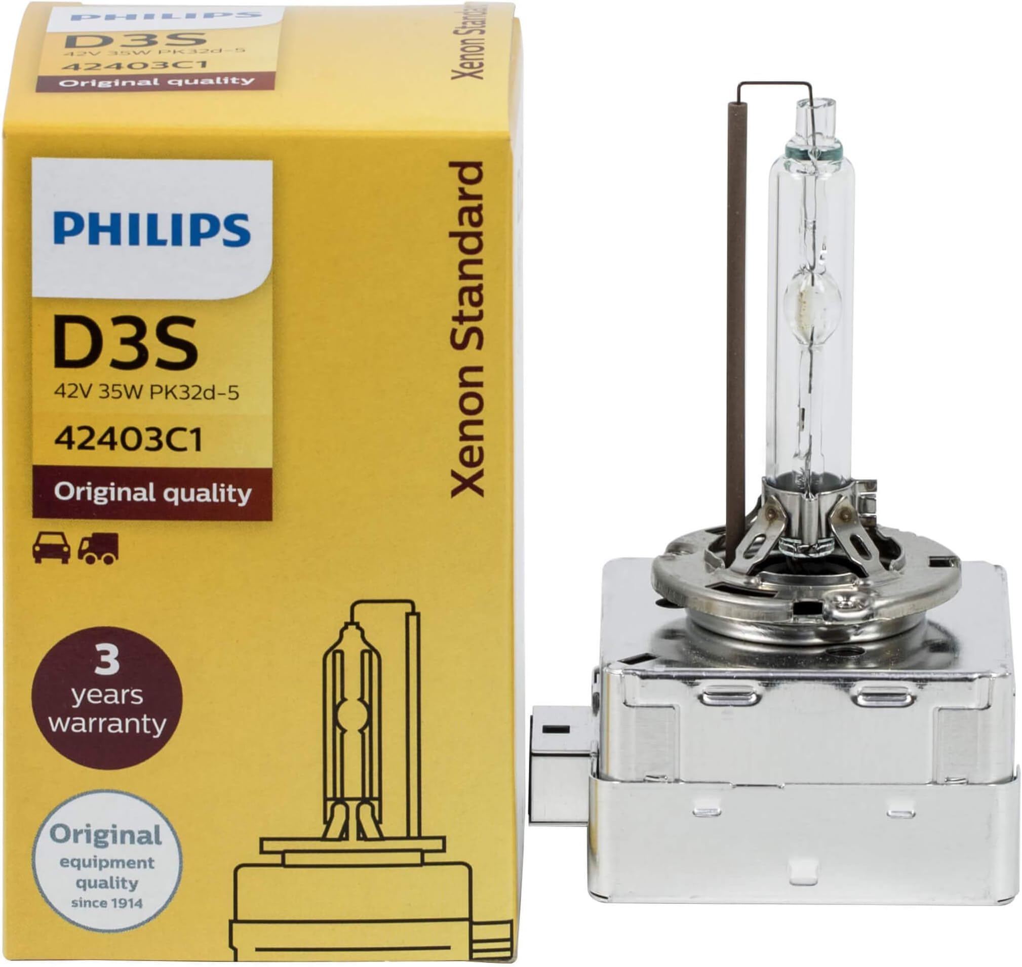Philips XenStart Standard HID D3S 9285301244 35W xenon headlight lamp ...