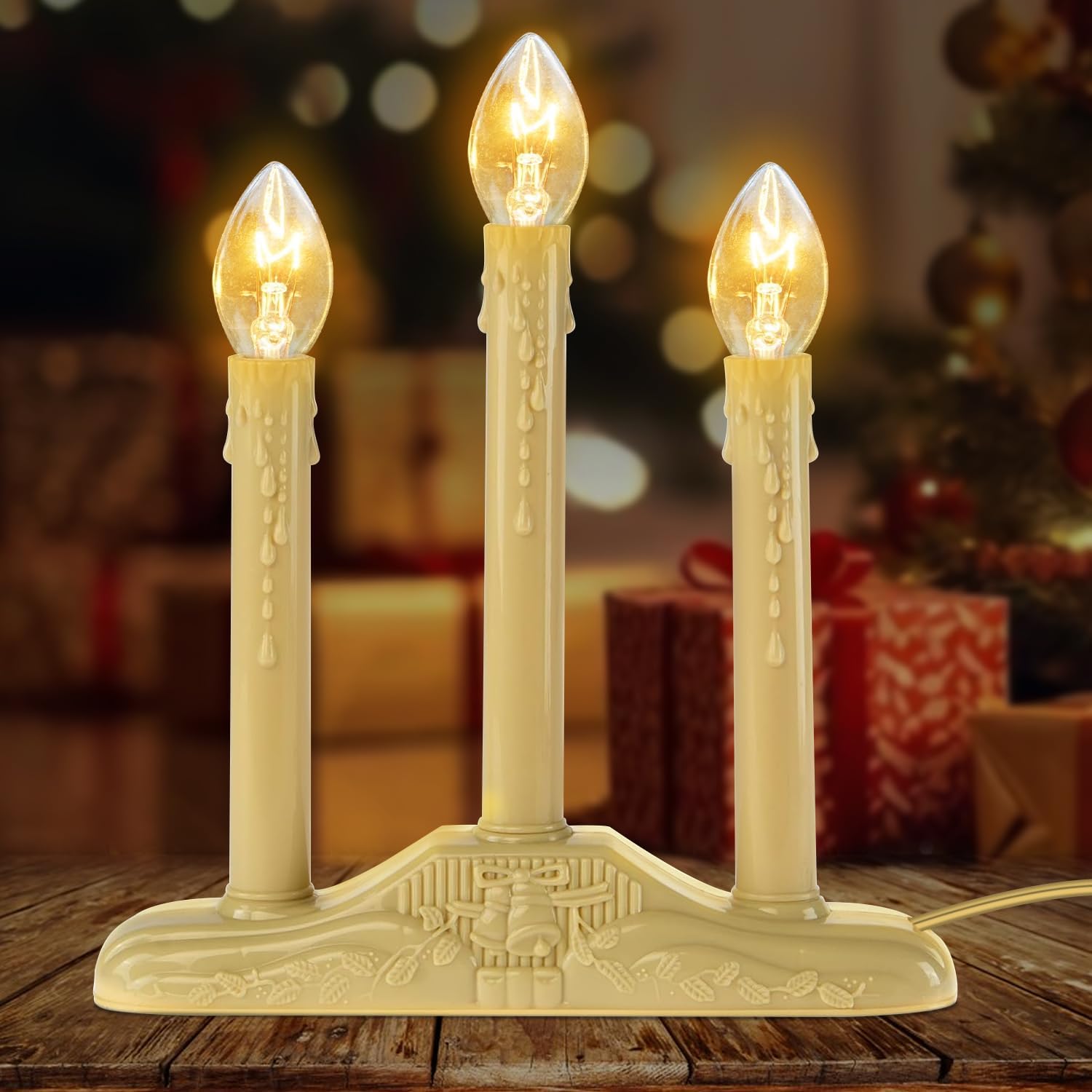 3 Lights Electric Window Candles,Flameless Christmas Candle Lights with ...