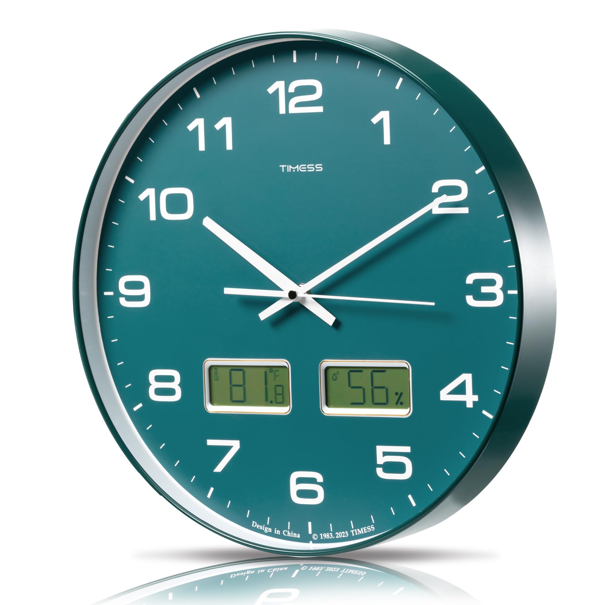 Amazon.com: TIMESS Wall Clock, 14" Large Dial Non-Ticking Silent ...