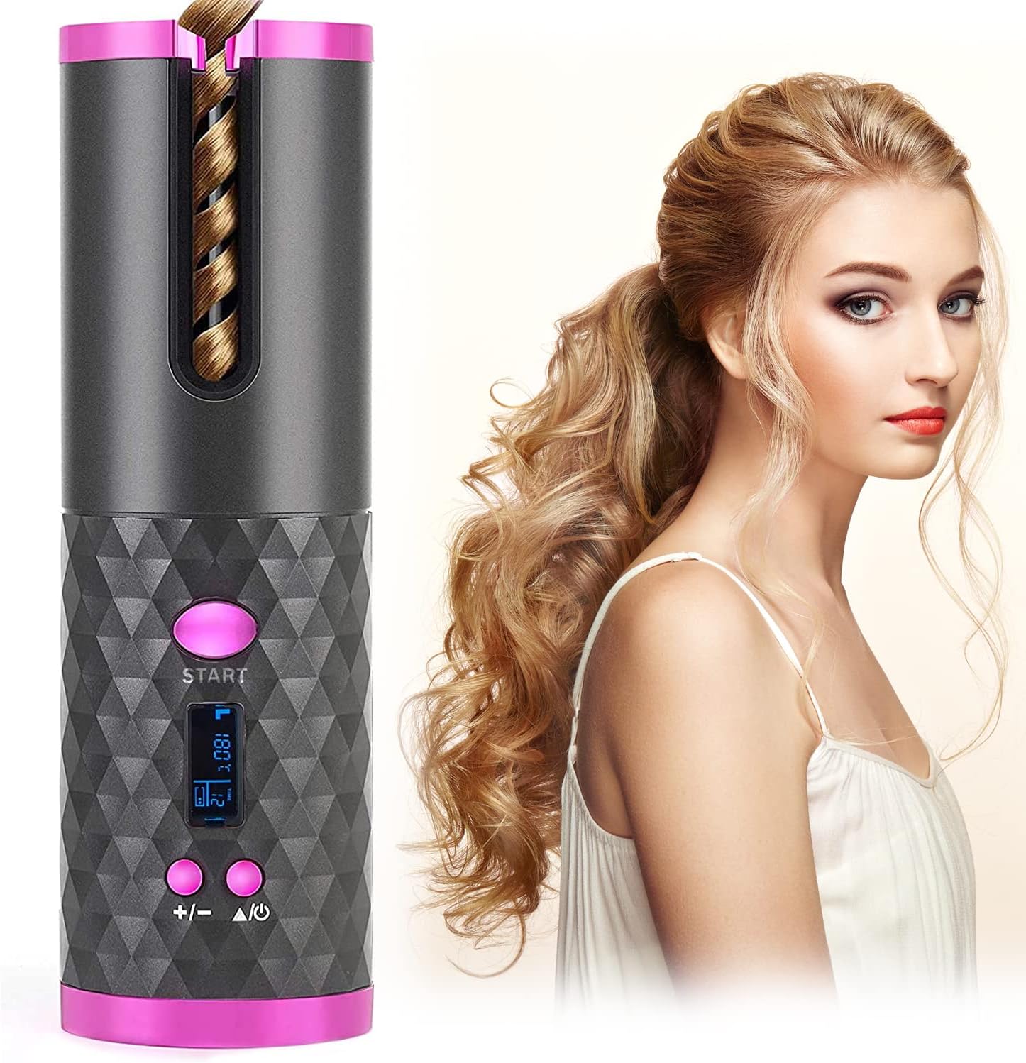 Amazon.com : Cordless Automatic Curling Iron 6 Adjustable Temperature ...