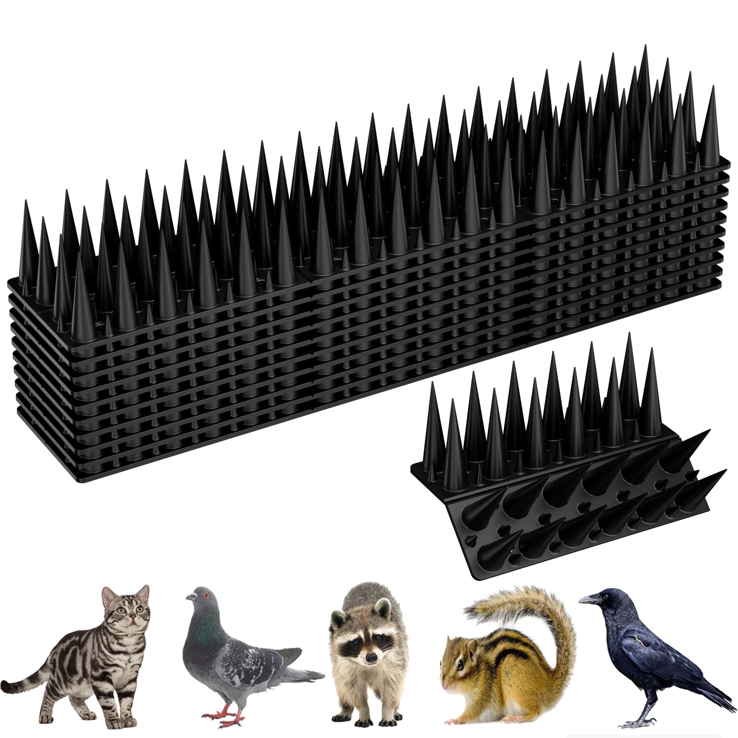 Holaluk Bird Spikes, 10Pcs Pigeon Crow Squirrel Raccoon Cat Animal ...