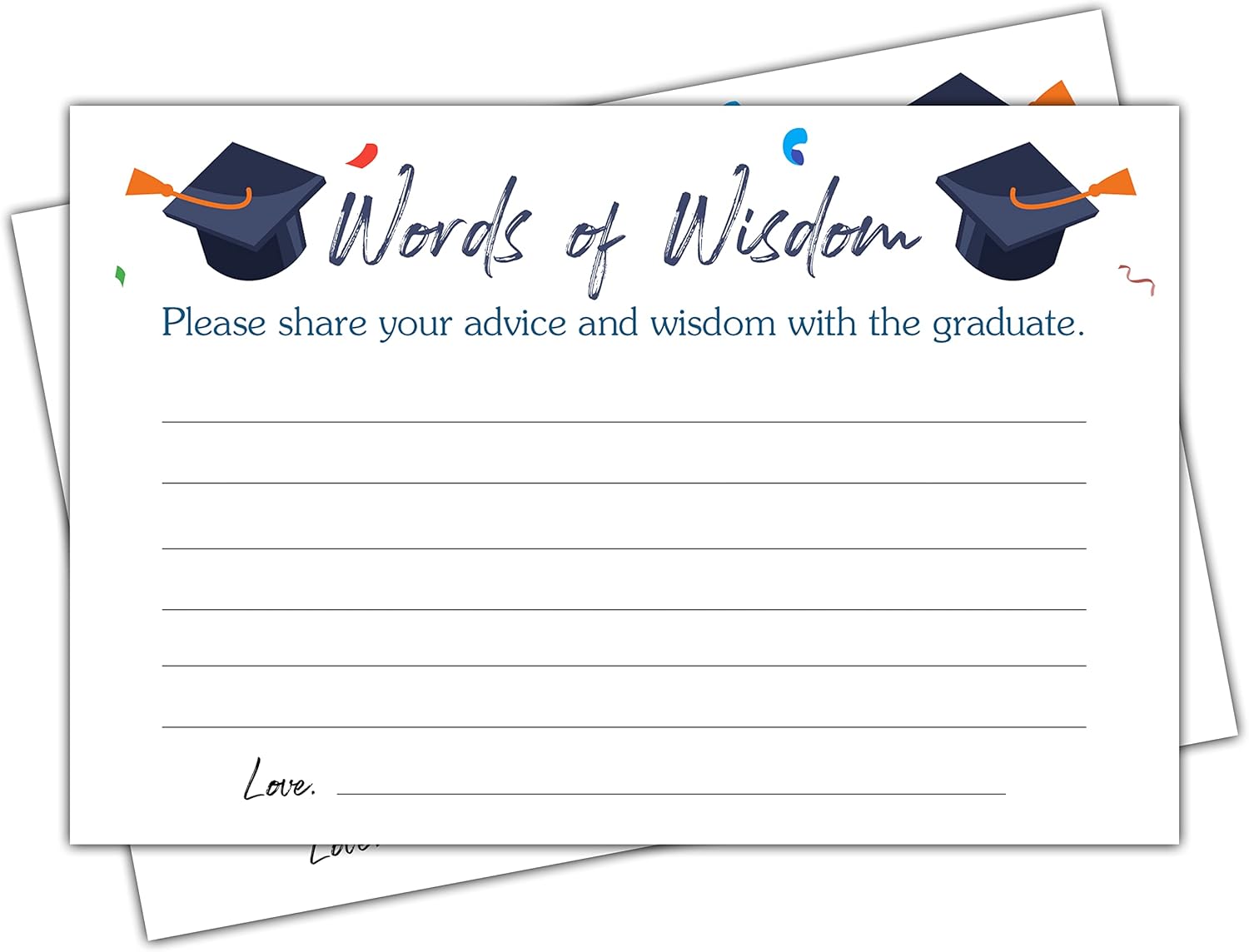 Amazon.com : 25 Graduation Advice Cards, Grad Words of Wishes Card ...