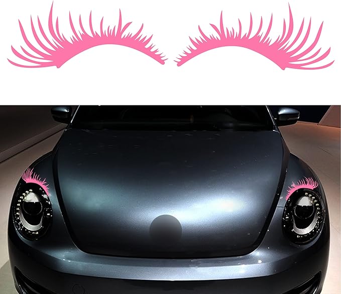 Amazon.com: TOMALL 2Pcs Car Headlight Eyelashes Vinyl Stickers ...