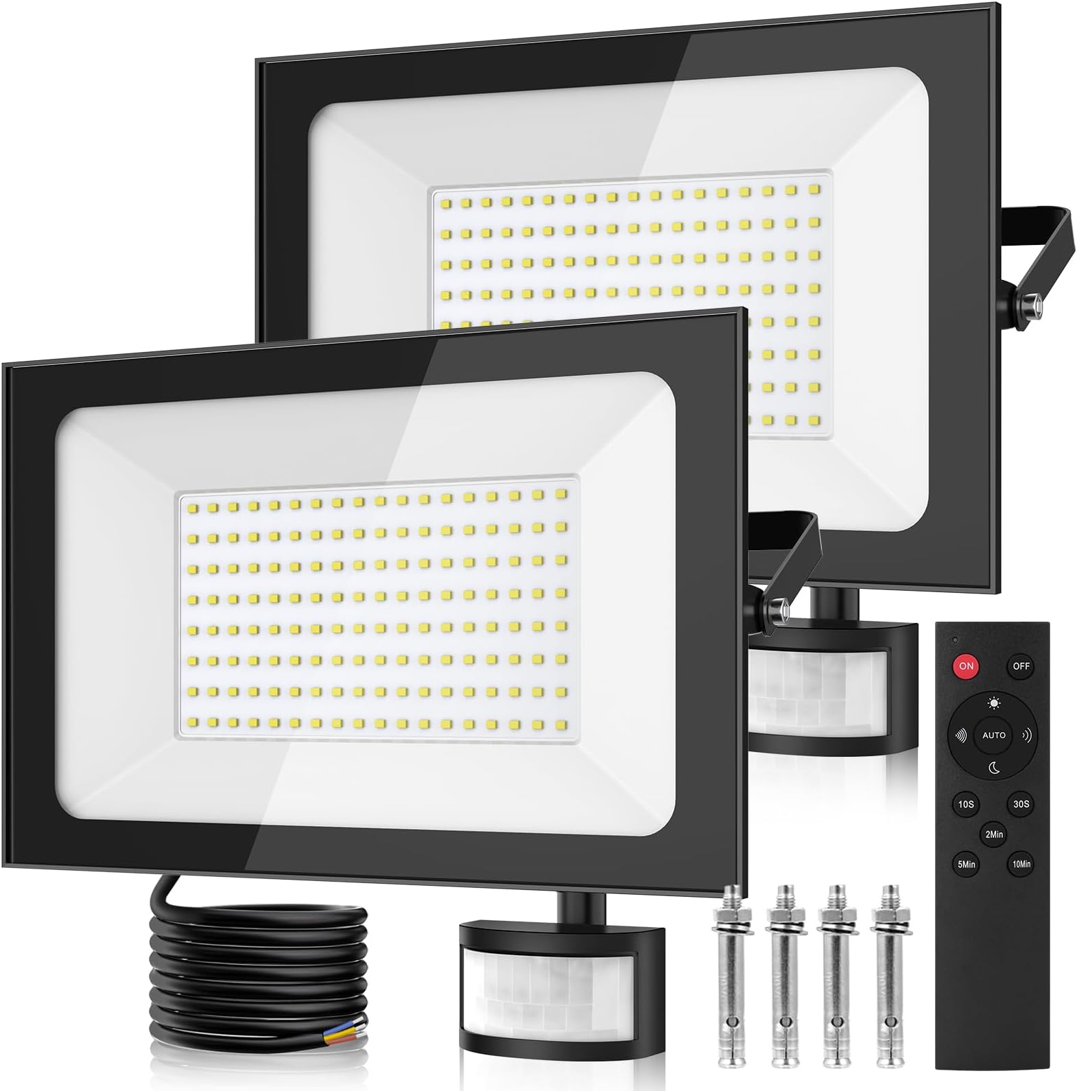 150W Security Lights with PIR Motion Sensor,IR Remote Control,15000LM ...