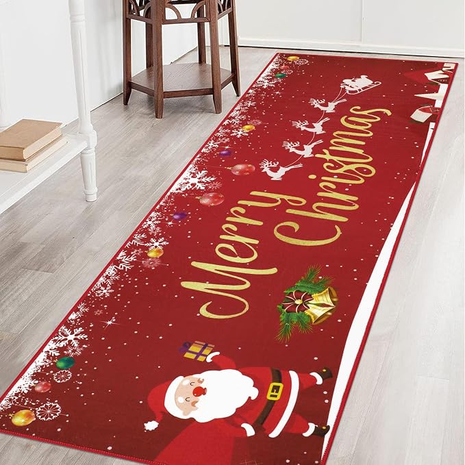 Famibay Christmas Carpet Runners for Hallways Non Slip 60X180cm Hall ...