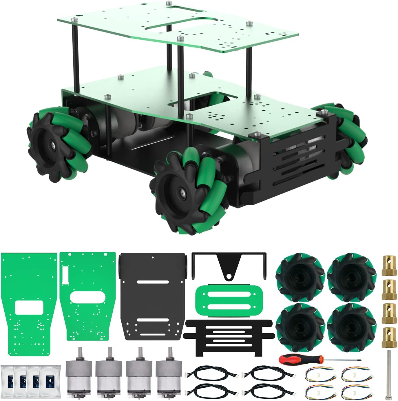 Amazon.com: Yahboom Robotic Car Chassis with 65mm Mecanum Wheel ...