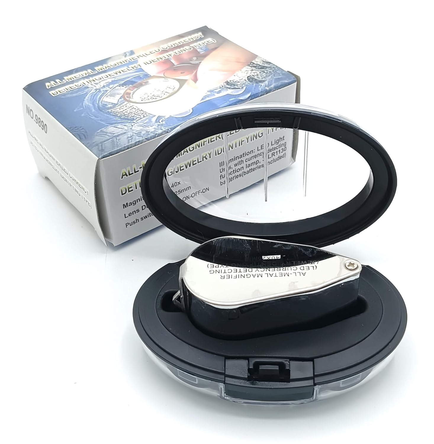 GOLD LEAF 40X Jewelers Loupe Magnifier Magnifying Glasses, LED/UV ...