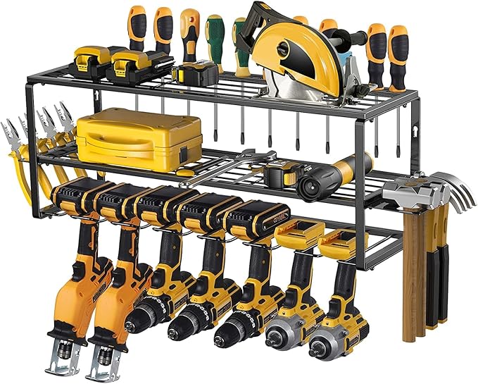 Amazon.com: Power Tool Organizer Wall Mount System - 7 Slot Carbon ...