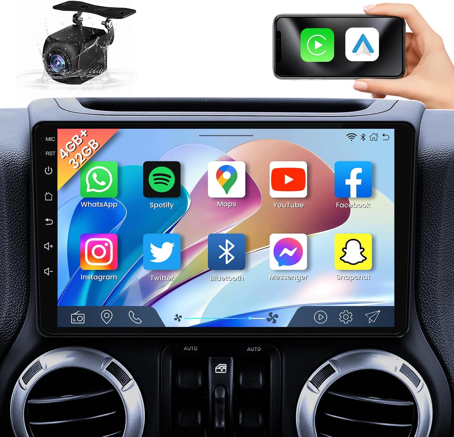 Amazon.com: Android 13 5G-WiFi 8 Core 4+32G, Car Stereo Radio for Jeep ...