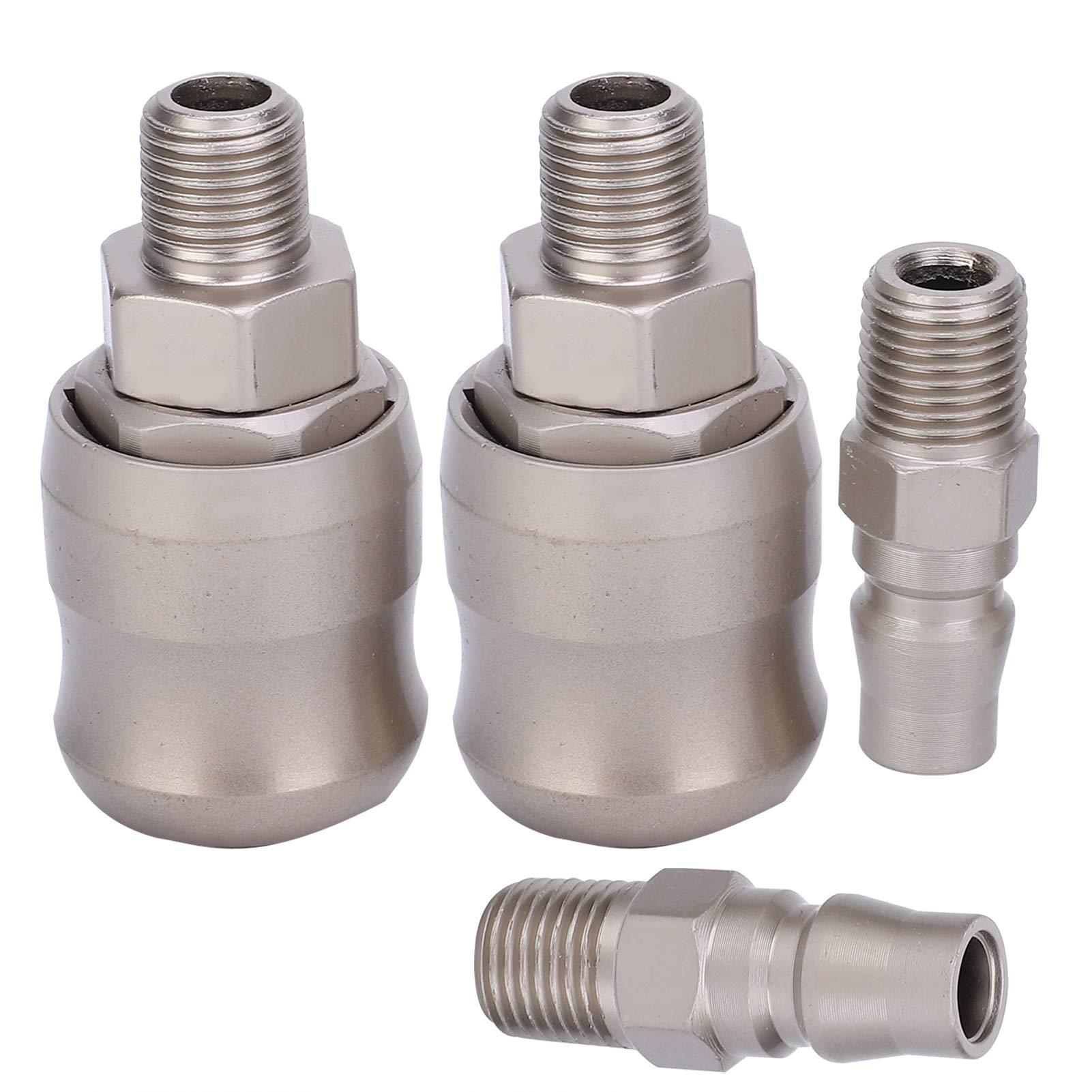 Hose Coupler 2 Pcs Silver Tone Pneumatic SP 20 Quick Coupler Connector ...