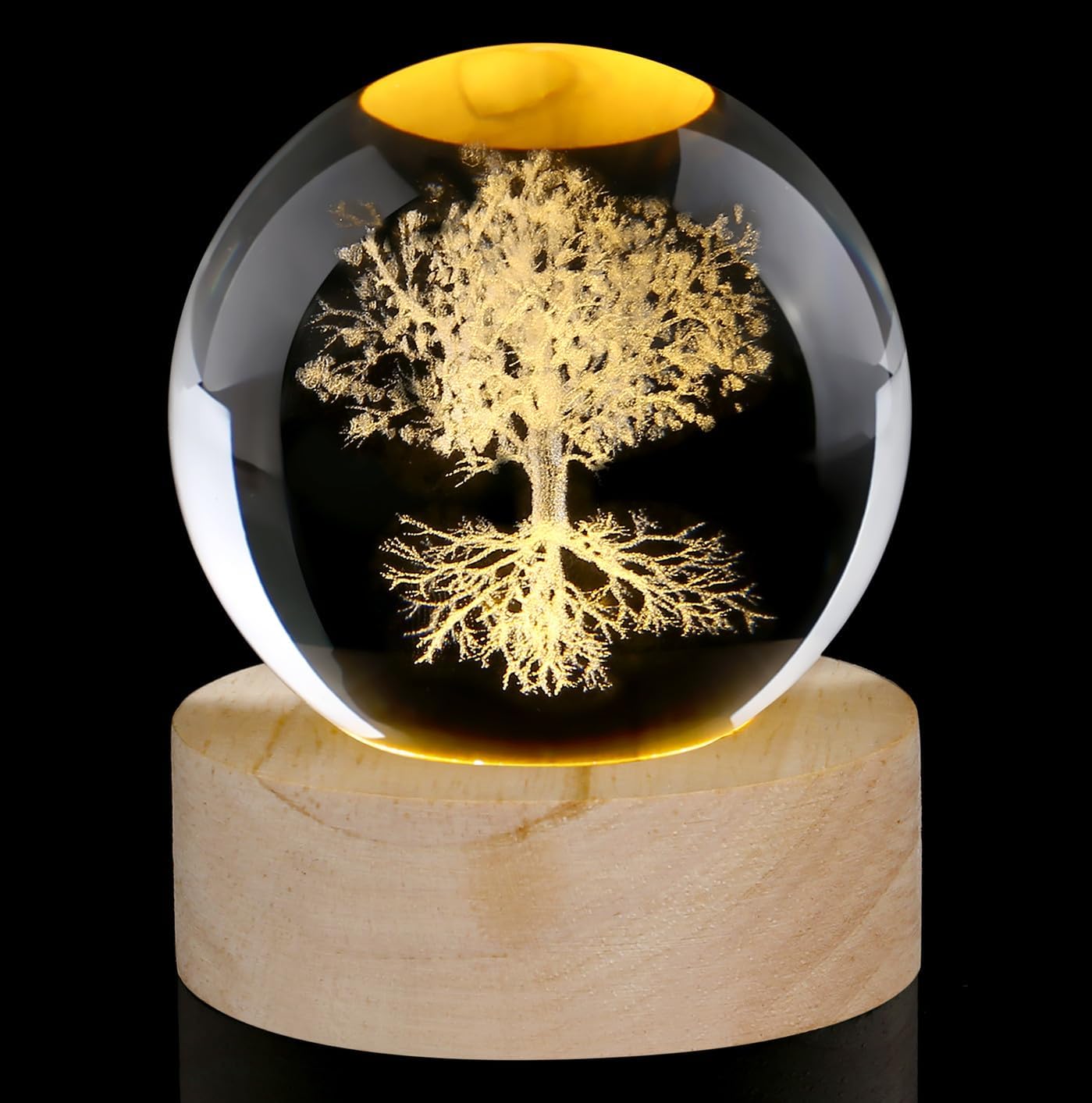 AWARDSEN 60mm Tree of Life Crystal Ball Crystal Tree Glass Paperweight ...