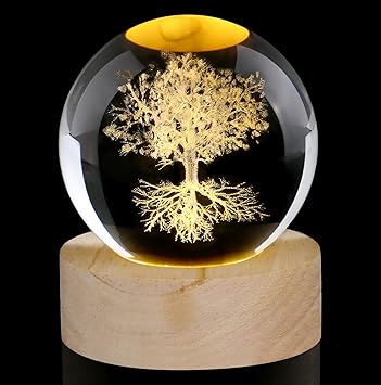 AWARDSEN 60mm Tree of Life Crystal Ball Crystal Tree Glass Paperweight ...