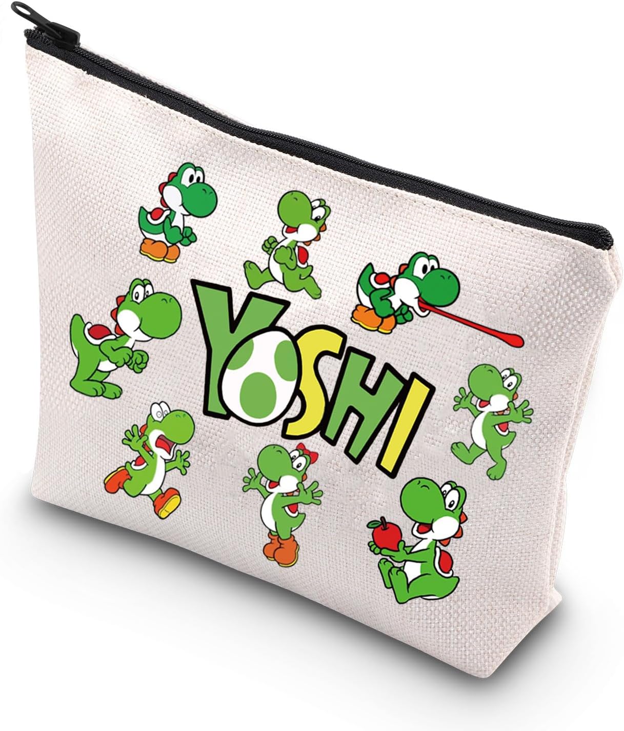 Amazon.com: VAMSII Cute Yoshi Gift Yoshi Lover Makeup Bag Game Inspired ...