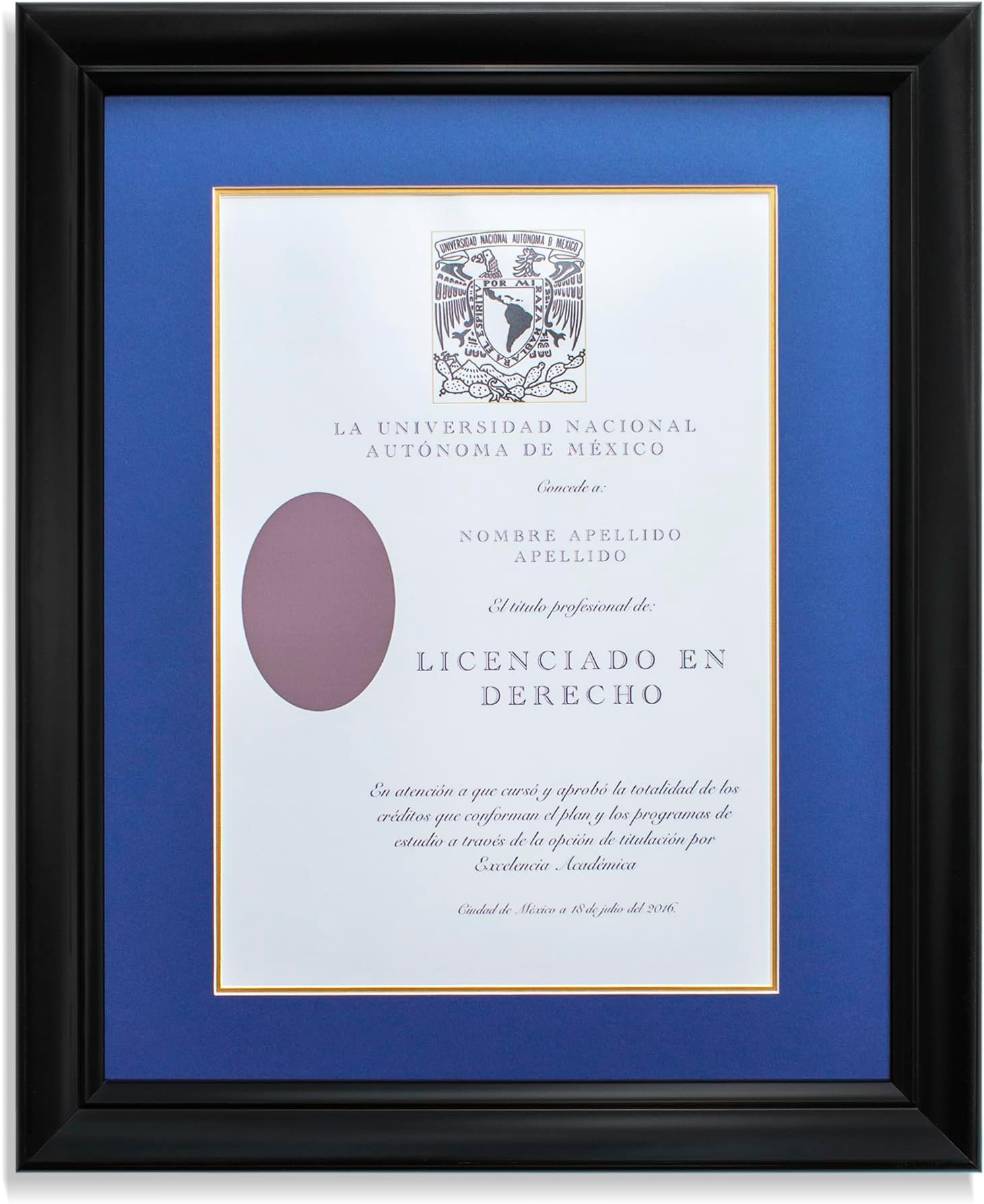 PASPARTU FRAMES Marco para Titulo profesional con colores de la UNAM ...