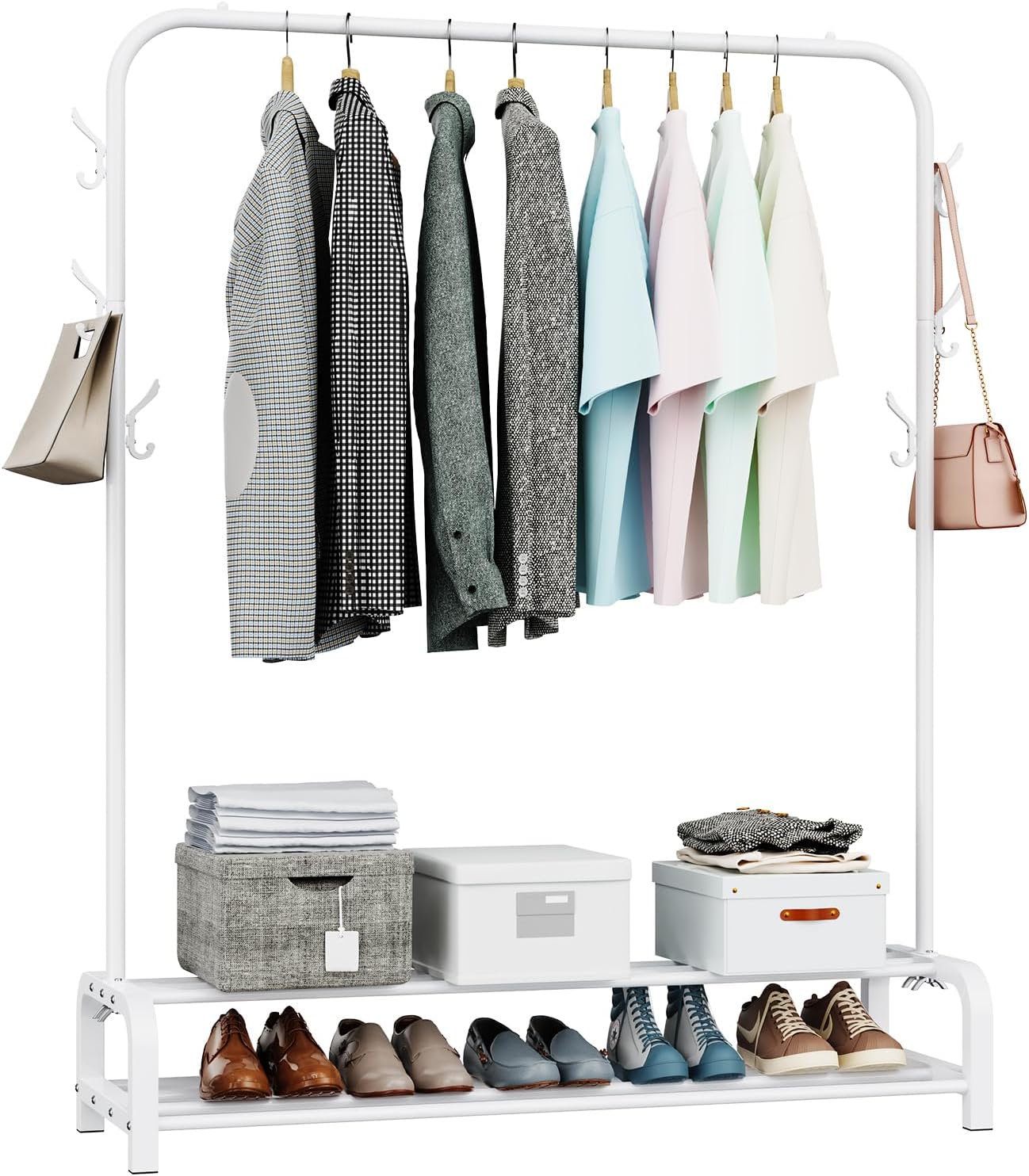 LOEFME Clothes Rail, Clothes Rails for Bedroom, Heavy Duty Clothes Rack ...