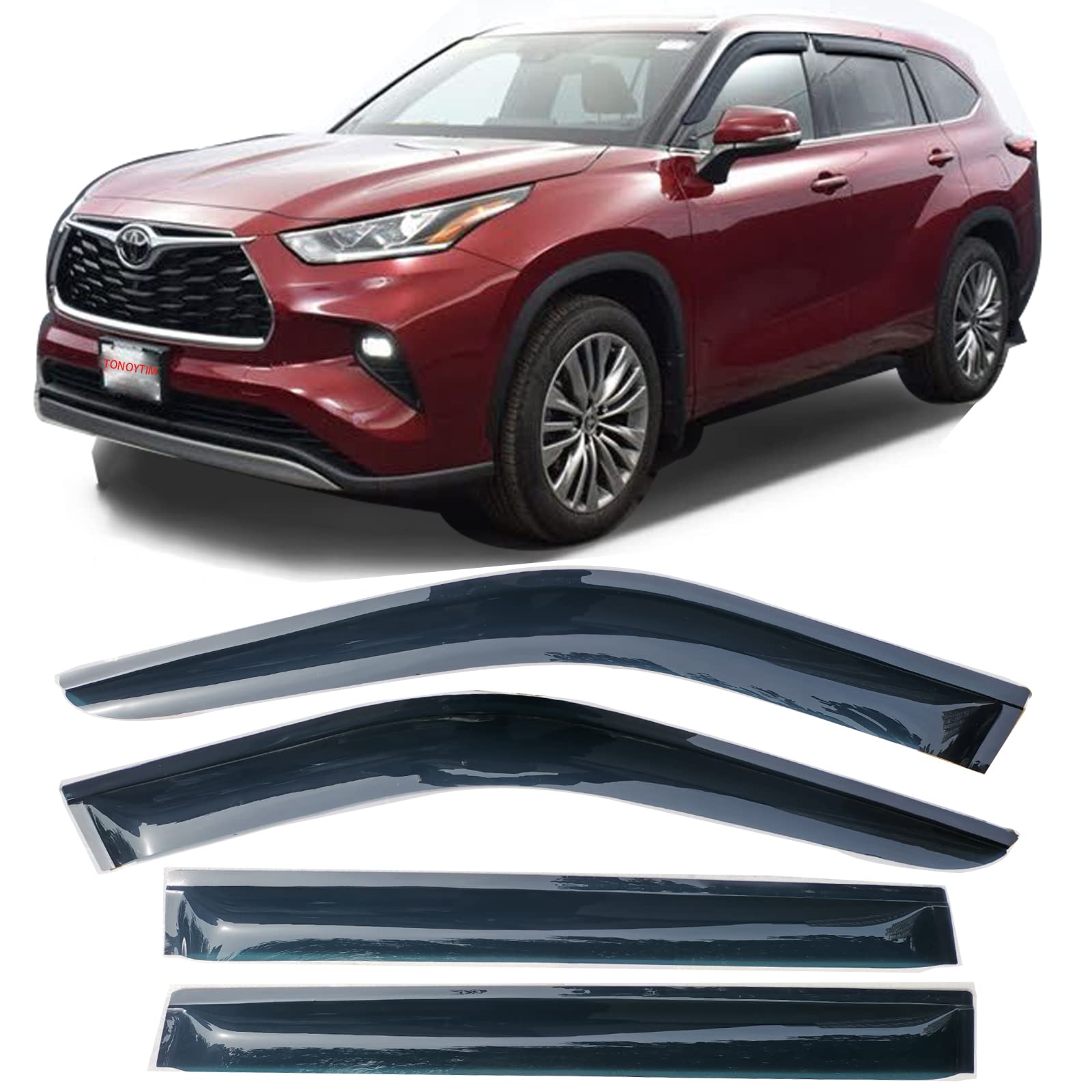 2020-2024 Tape-On Side Window Visors Vent Deflectors for Toyota ...