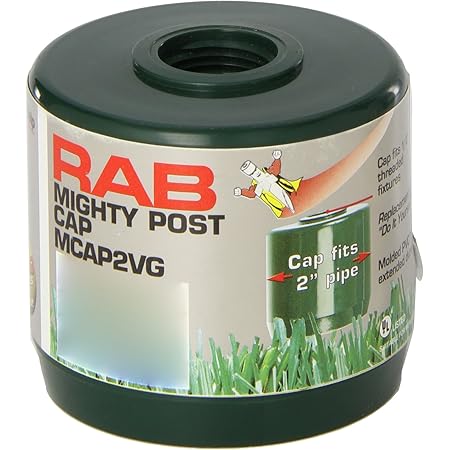 RAB Lighting MCAP3B Mighty Post Cap for 3" Pipe, 2-7/8" OD, Black (Pack ...
