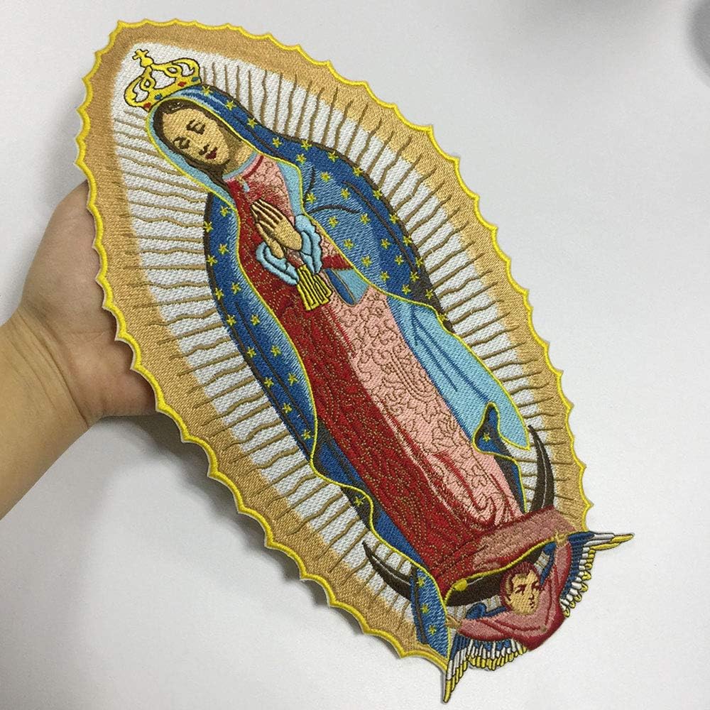 Amazon.com: Virgen de Guadalupe Sequin patch, Our lady guadalupe sewing ...