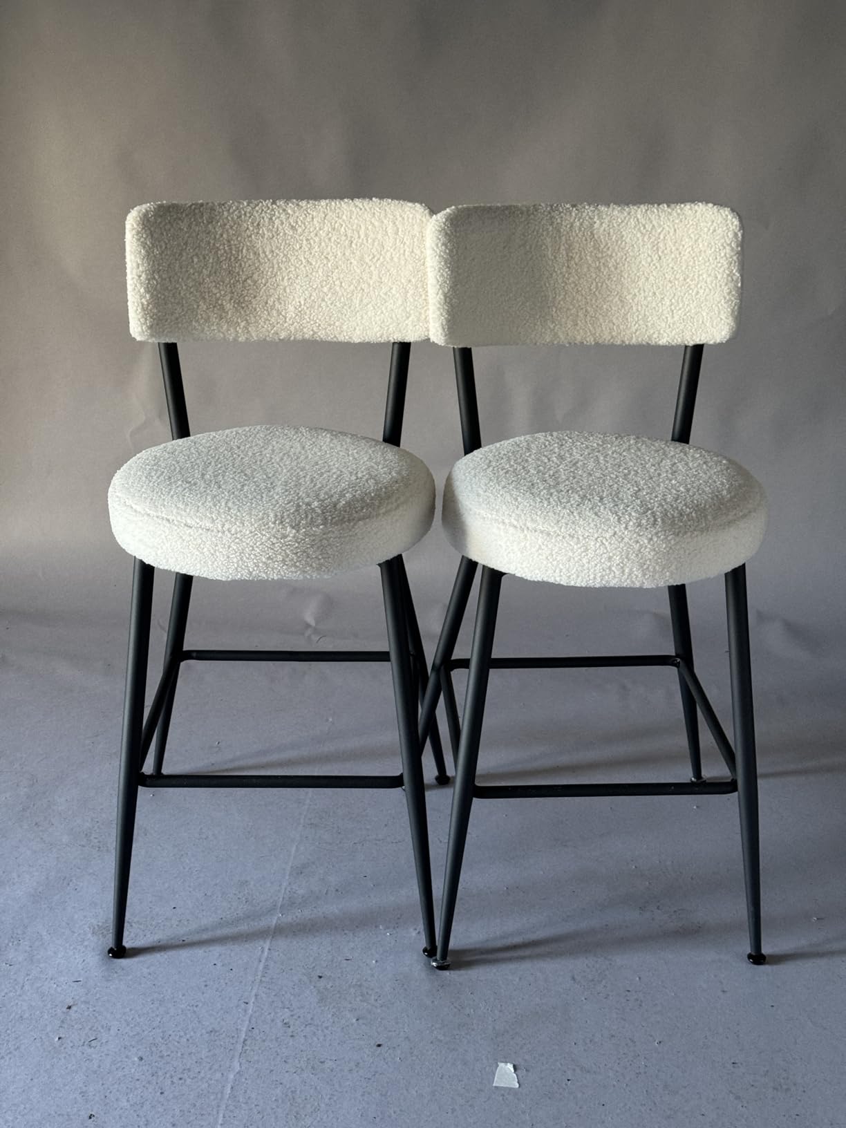 $48/mo - Finance Sucrever 24” Boucle Bar Stools Set of 4, Counter ...