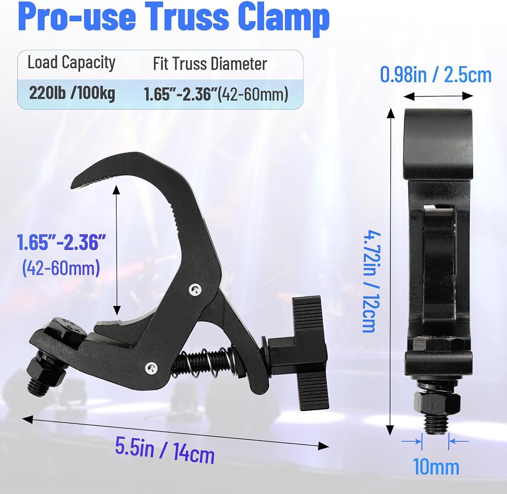 1.65-2.36 Inch Truss Clamp Black 4 Pack, Czgor Heavy Nepal | Ubuy