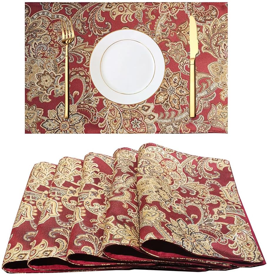 Amazon.com: Luxury Retro placemats for Dinner Table Set of 6,Machine ...