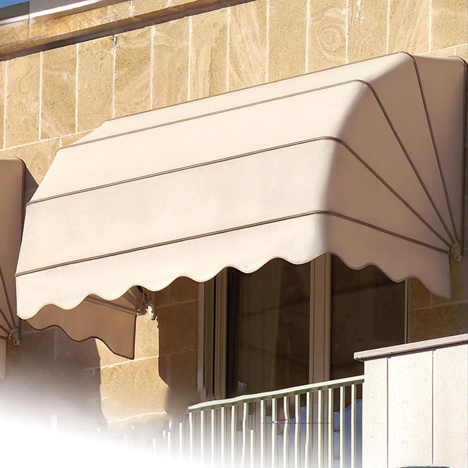 Retractable French Curved Awning Canopy Waterproof Patio Balcony Cafe ...