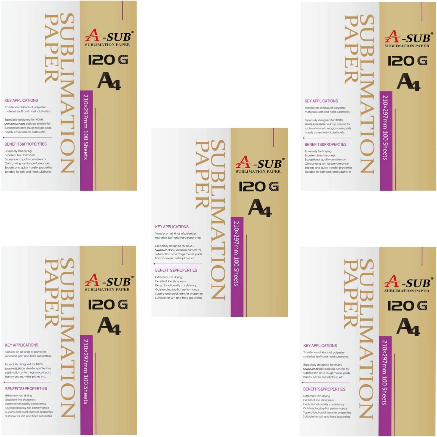 Amazon.com : A-SUB Sublimation Paper A4, 210x297mm, 500 Sheets, 120gsm ...