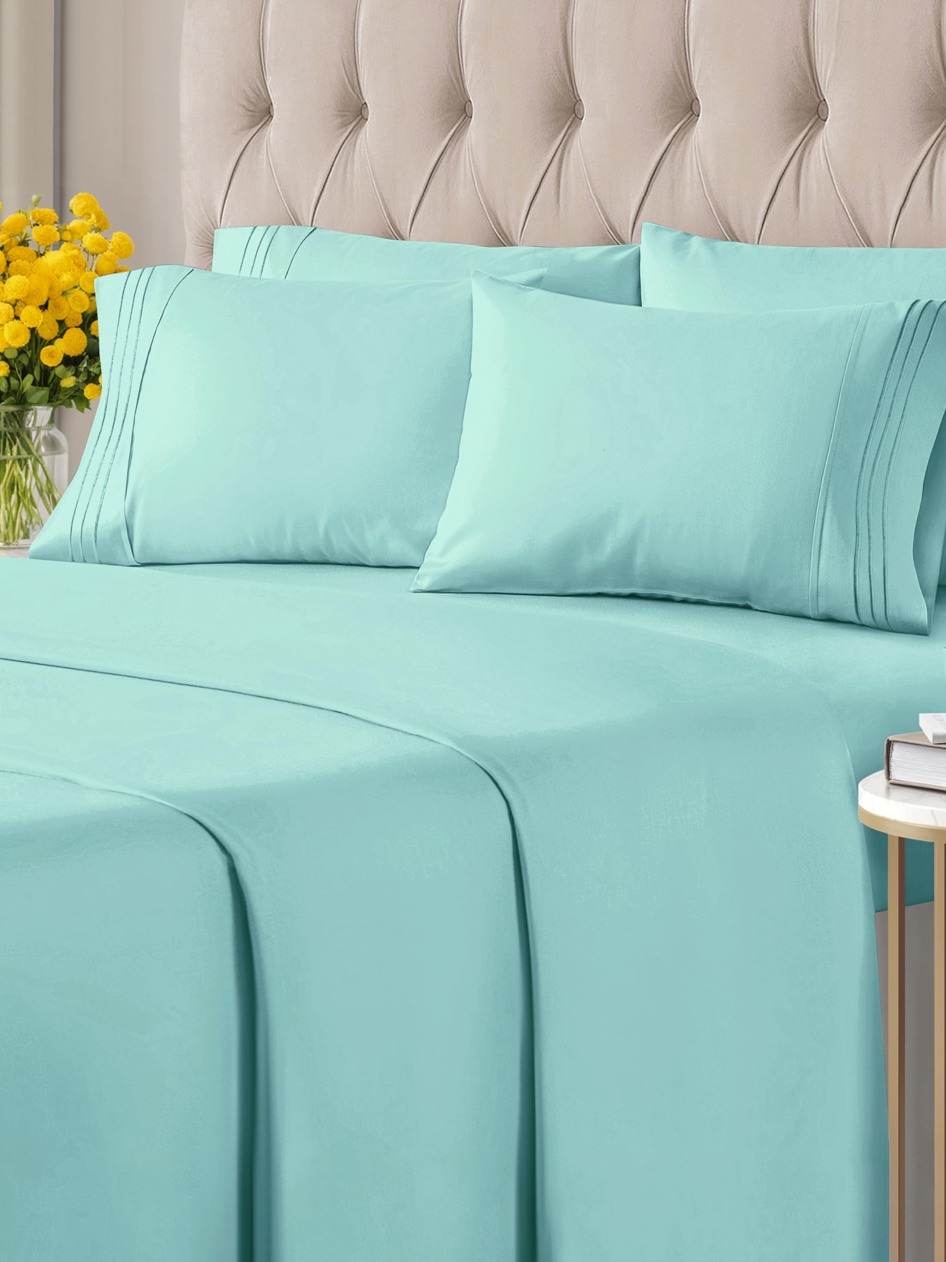 Amazon.com: Full 6 Piece Sheet Set - Breathable & Cooling Bed Sheets ...