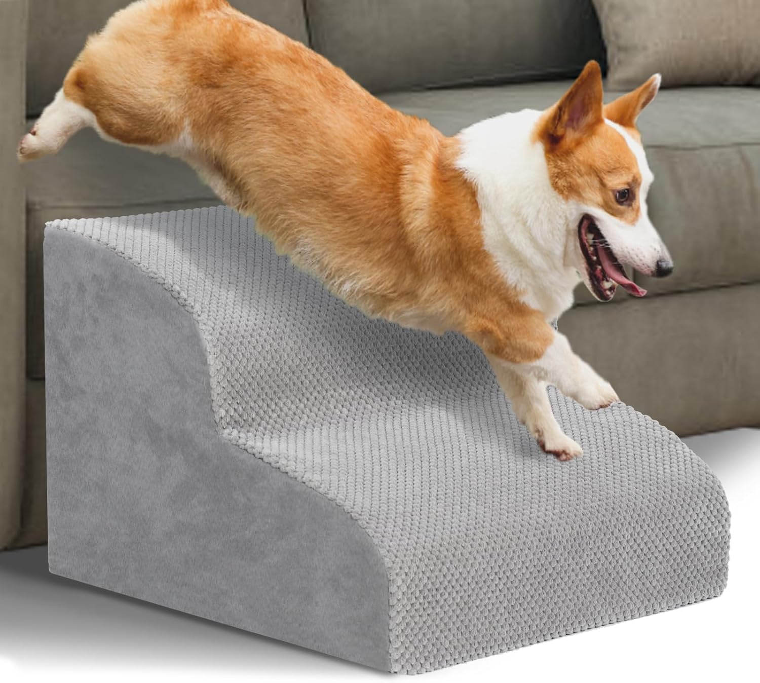 HIDOG Dog Stairs and Ramp, 2-Step Dog Steps for High Beds and Couch ...