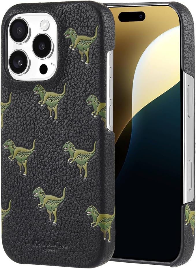 Amazon.com: Coach Genuine Debossed Pebbled Leather Slim Wrap iPhone 16 ...