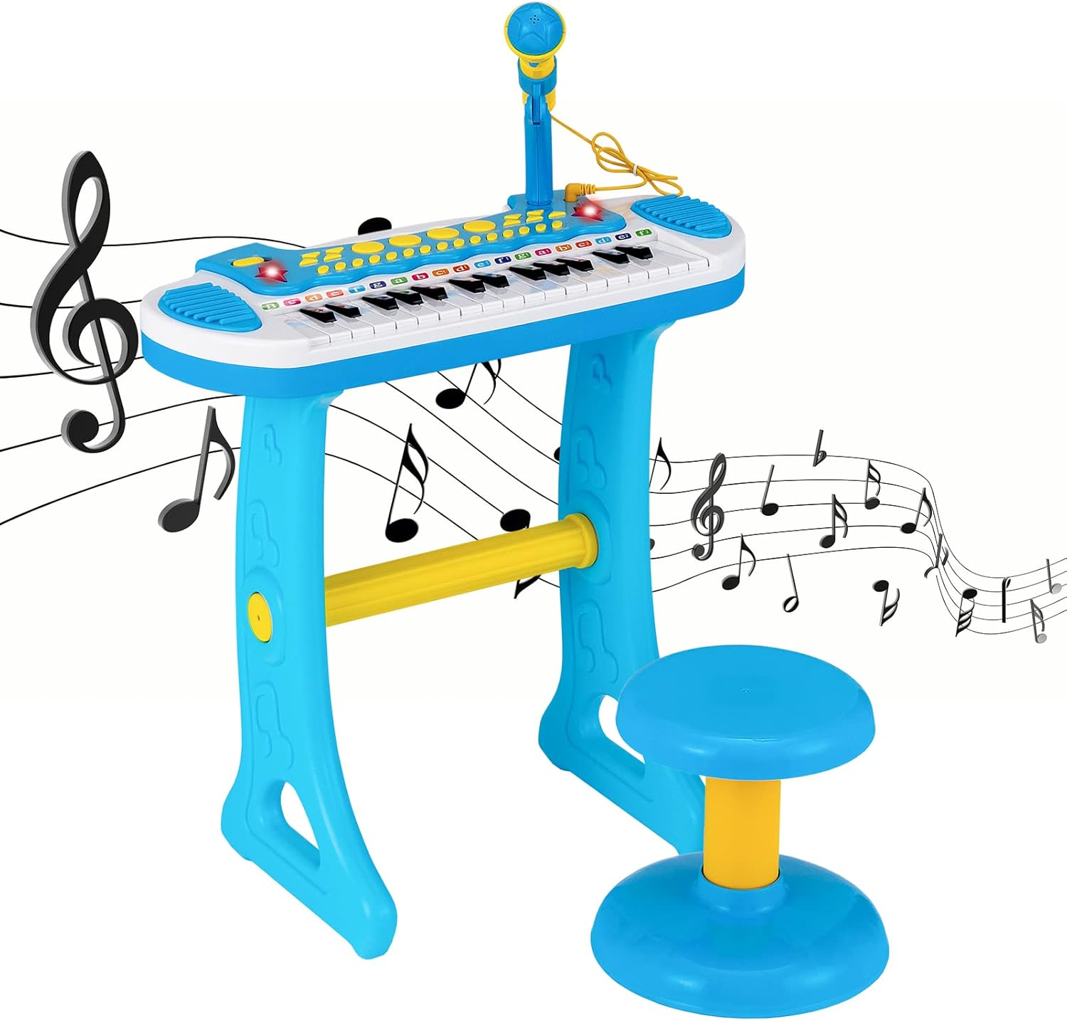 COSTWAY Kinder-Keyboard mit 31 Tasten, tragbares Musikinstrument mit ...