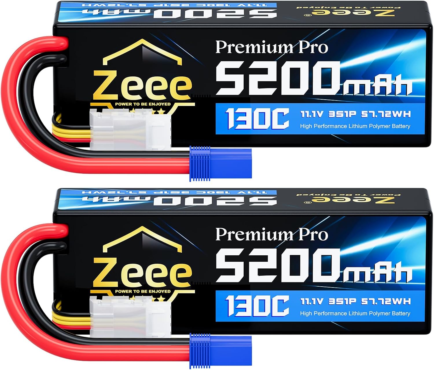 Amazon.com: Zeee Premium Pro 3S Lipo Battery 5200mAh 11.1V 130C RC Lipo ...