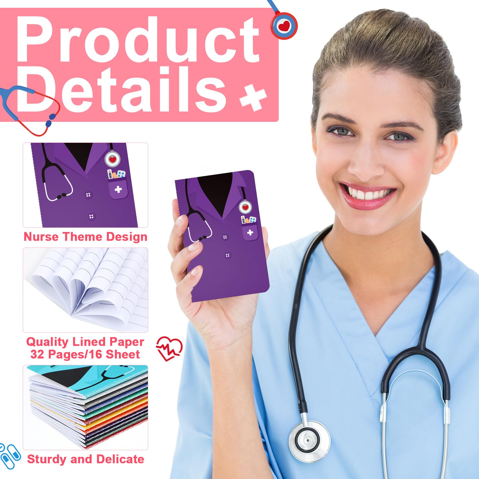 Snapklik.com : Nezyo 24 Pieces Nurse Mini Notebooks Nurse Appreciation ...