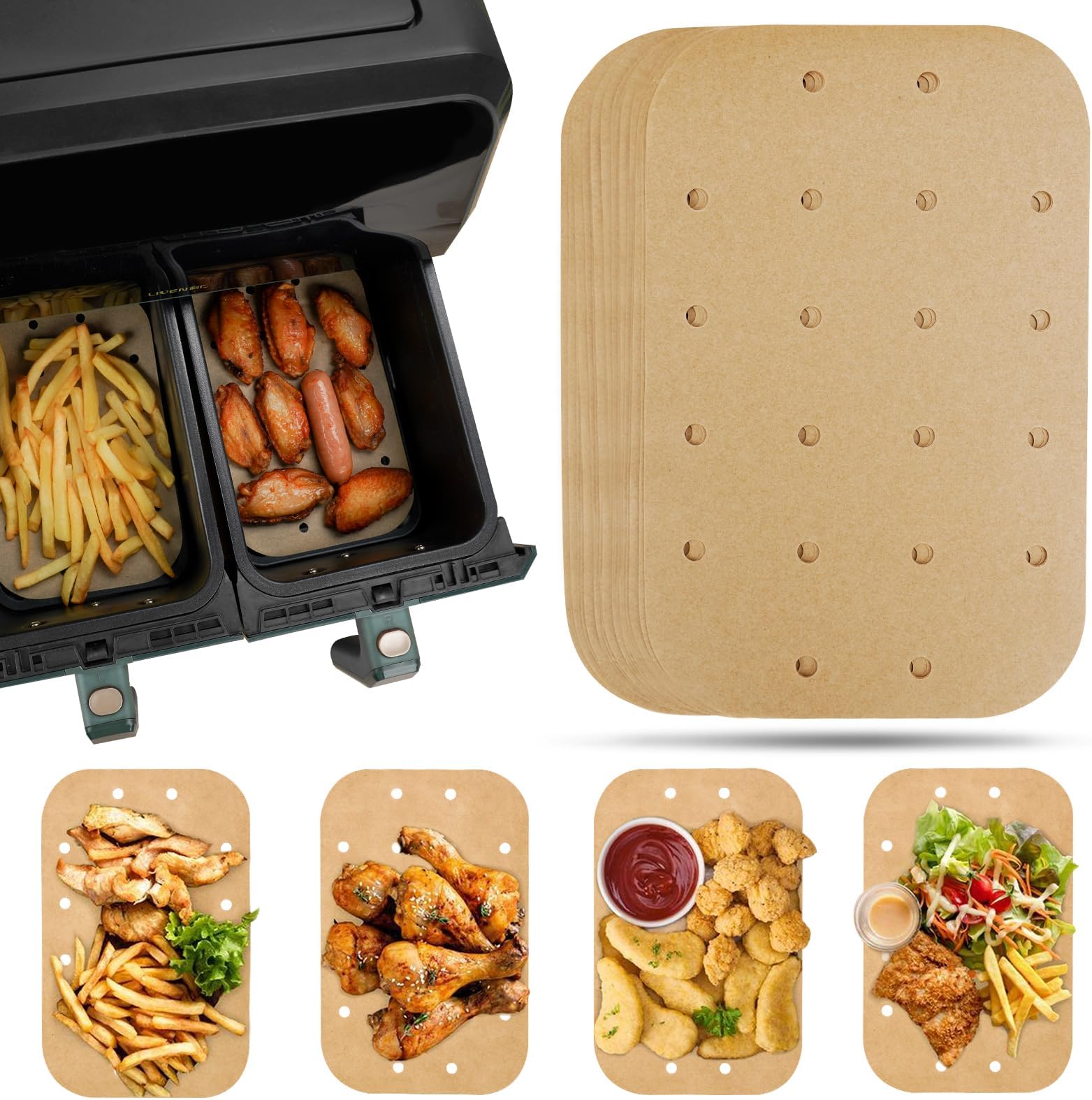 Amazon.com: Air Fryer Liners Disposable,Air Fryer Liners Perforated ...