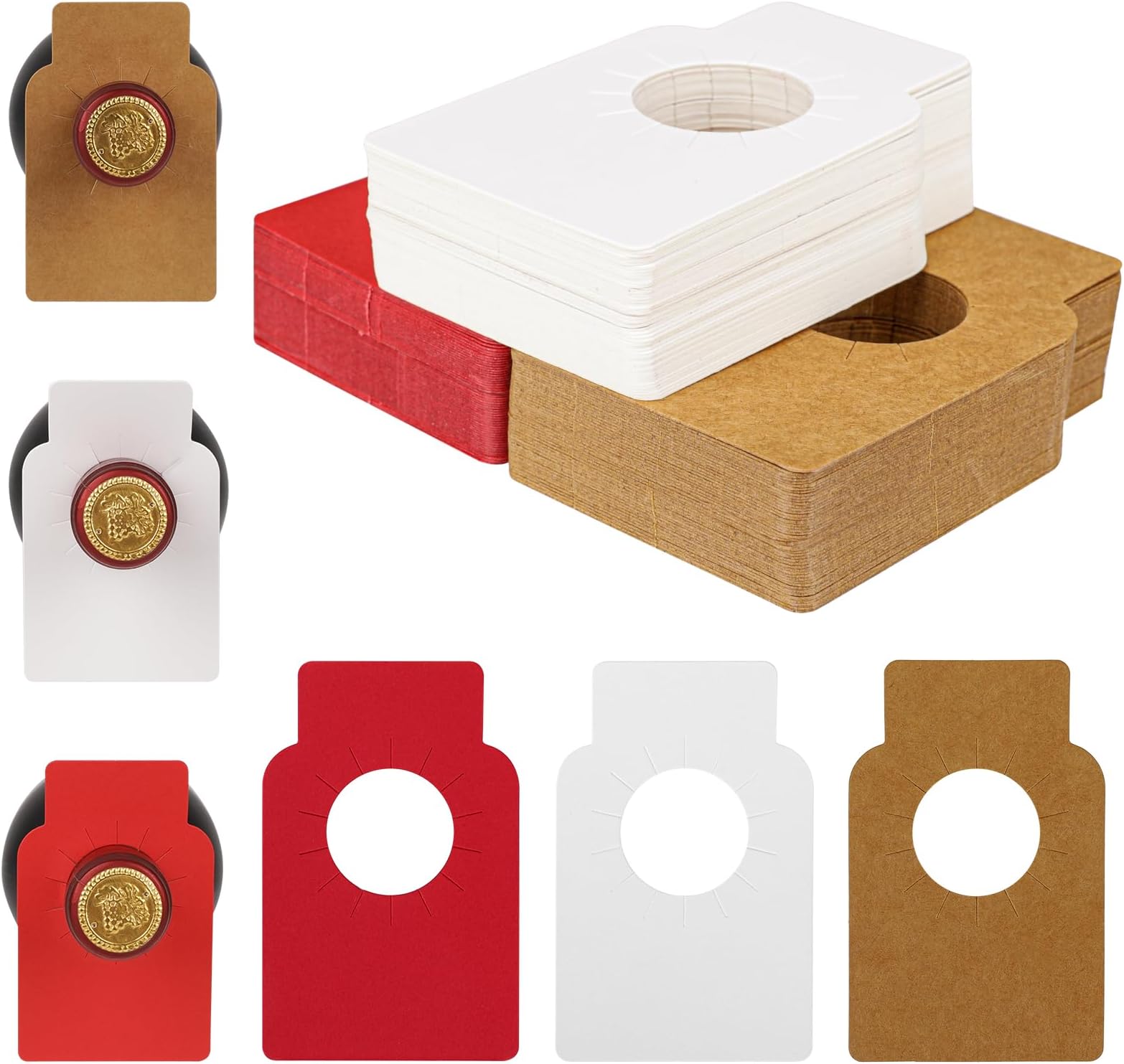 Amazon.com: 120 Count Disposable Double Sided Wine Bottle Tags, Paper ...