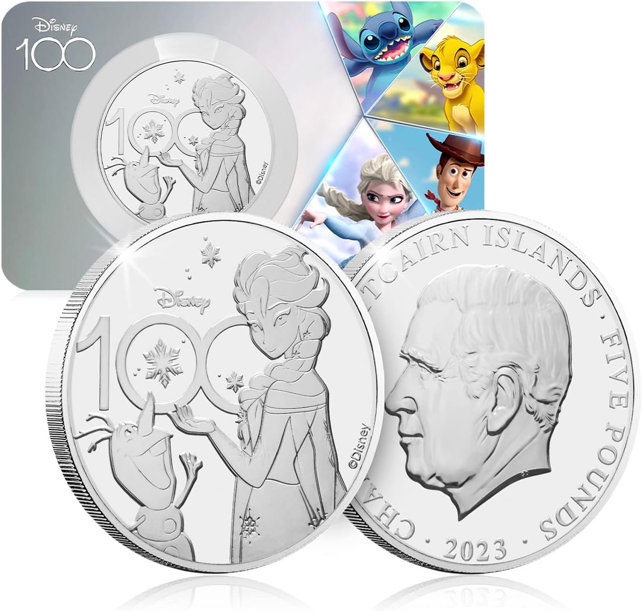 Disney 100th Anniversary Frozen Elsa & Olaf 5 Brilliant Uncirculated ...
